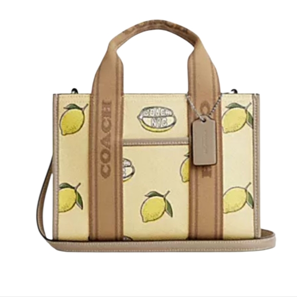 Coach | Bags | Coach Lemon Pattern Crossbody Bag With Brown Straps New ...